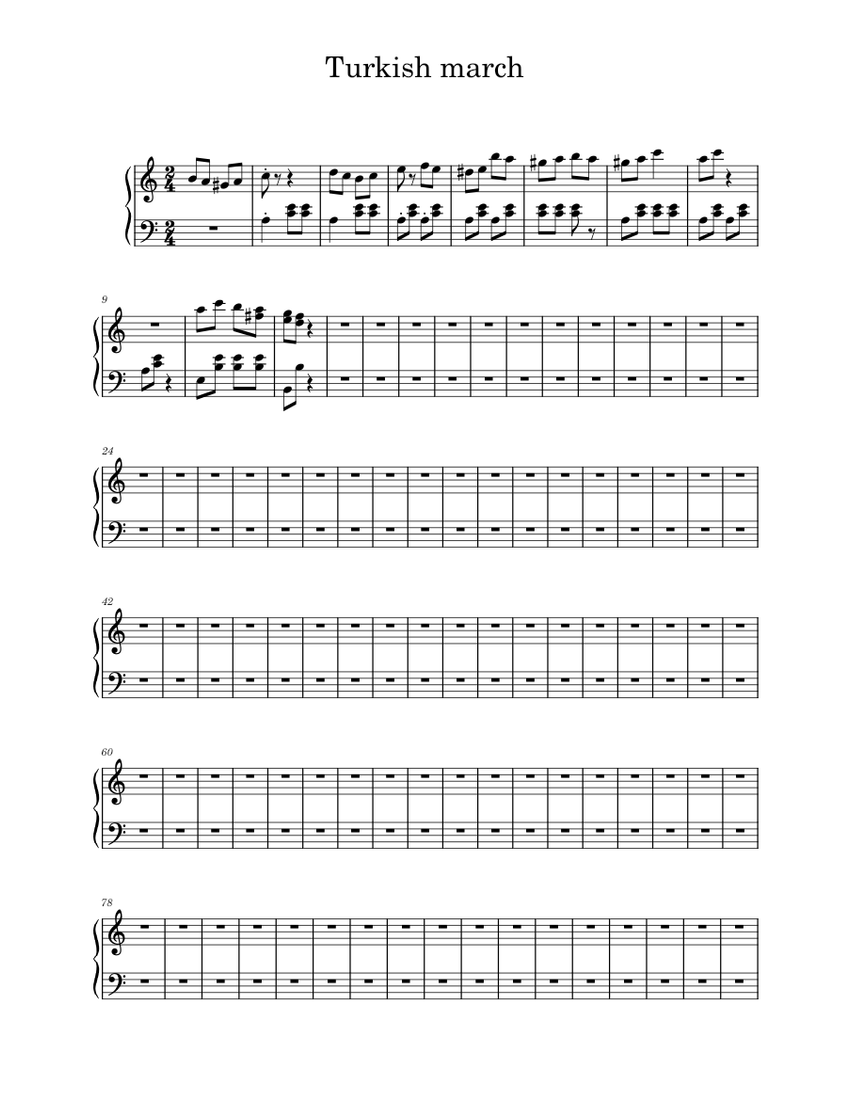Turkish march Sheet music for Piano (Solo) Easy | Musescore.com