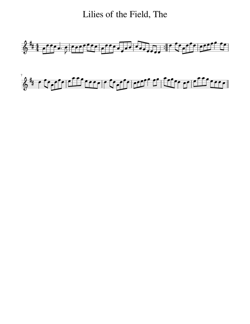 The Lilies of the Field Sheet music for Piano (Solo) | Musescore.com