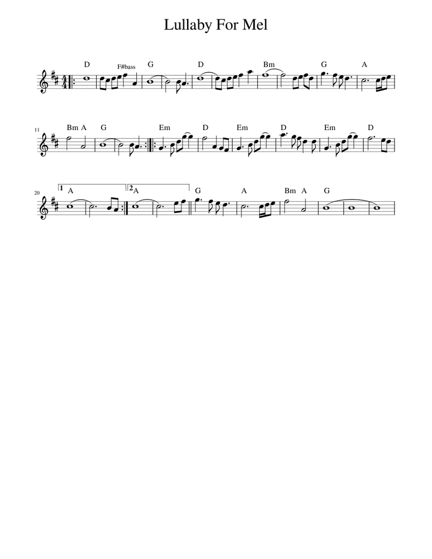 Lullaby For Mel Sheet music for Piano (Solo) Easy | Musescore.com