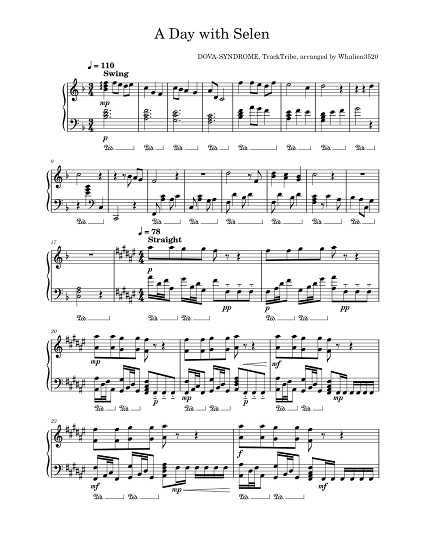 A Day with Selen Sheet Music for Piano (Solo) | MuseScore.com