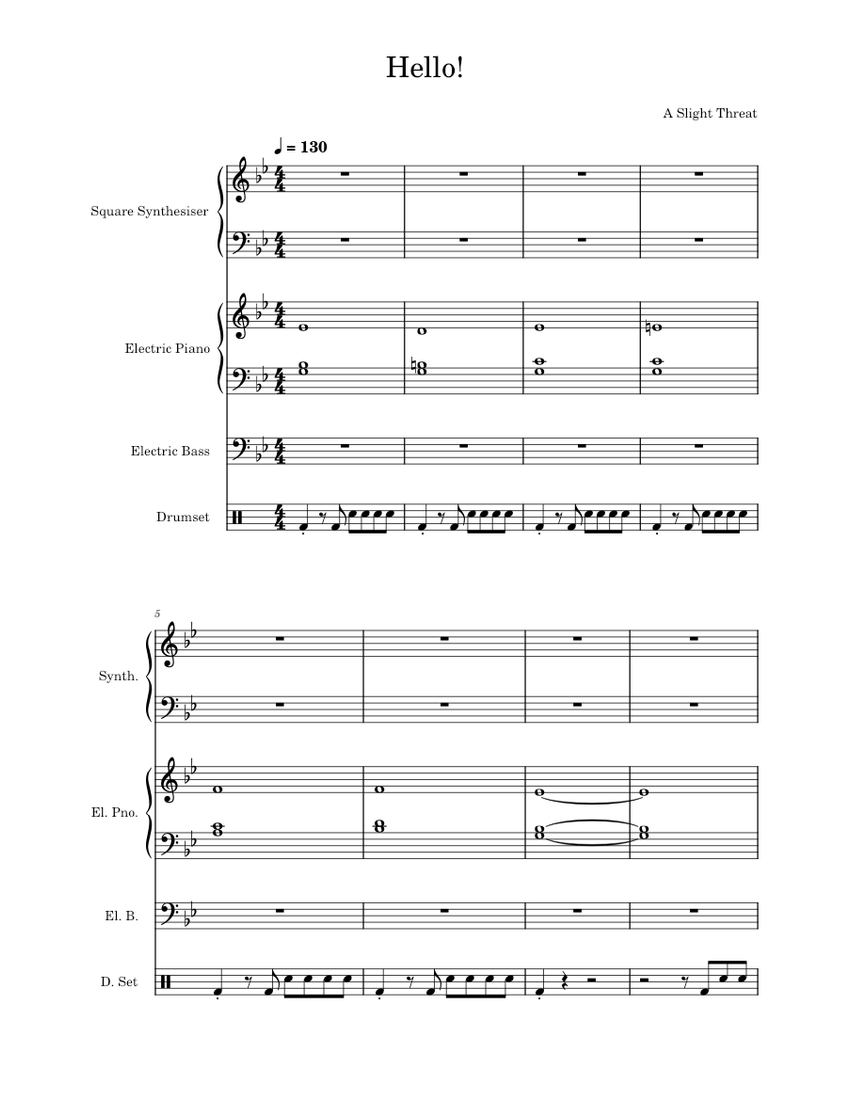 Hello! – A Slight Threat A Slight Threat - Hello! Sheet music for Piano ...
