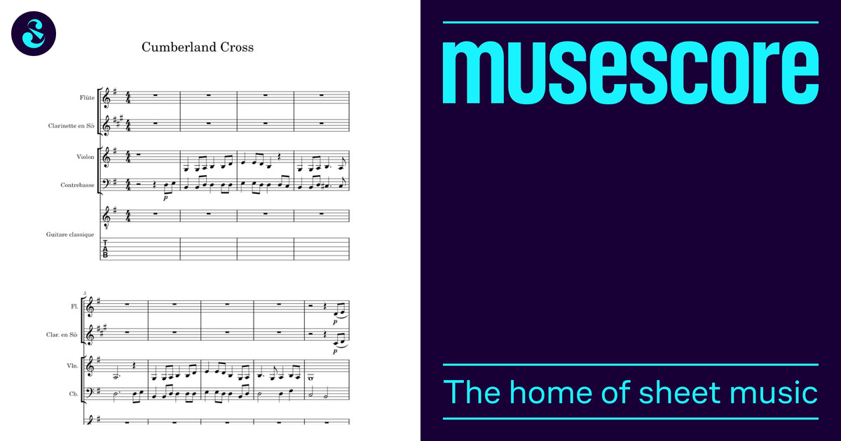 Cumberland Cross final Sheet Music and Tab for Flute, Violin, Cello ...