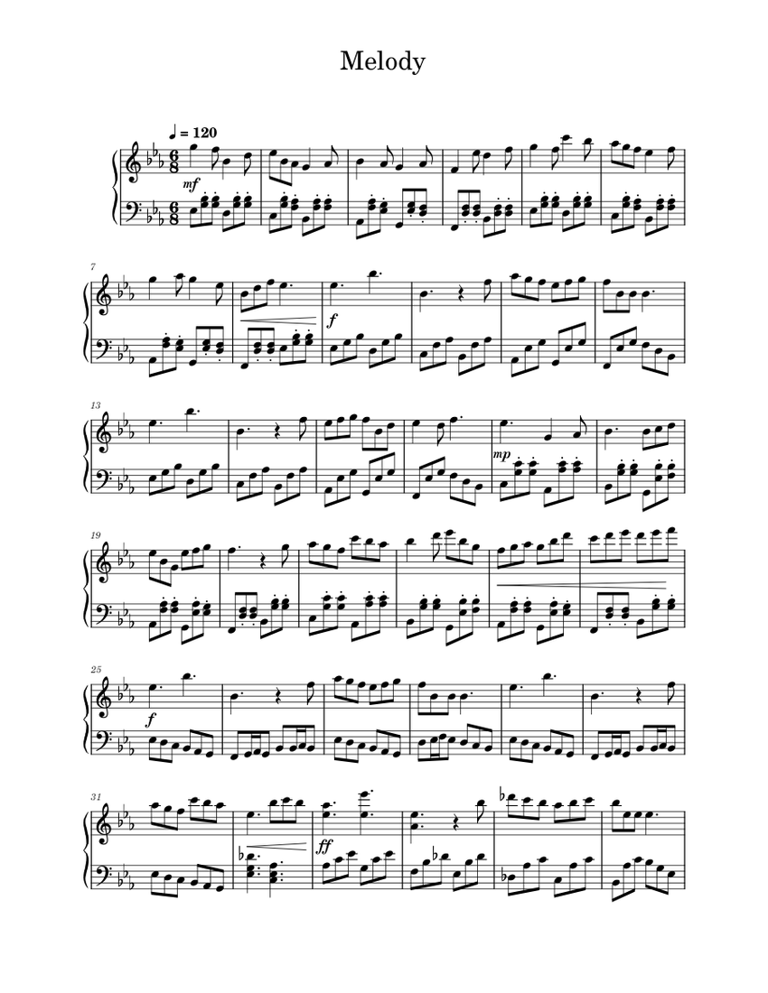 Melody Sheet music for Piano (Solo) | Musescore.com