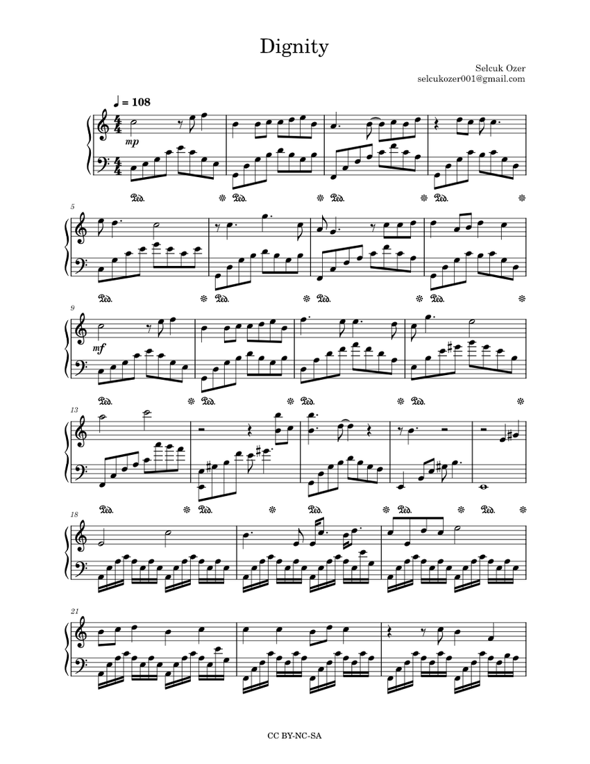 Dignity Sheet music for Piano (Solo) | Musescore.com