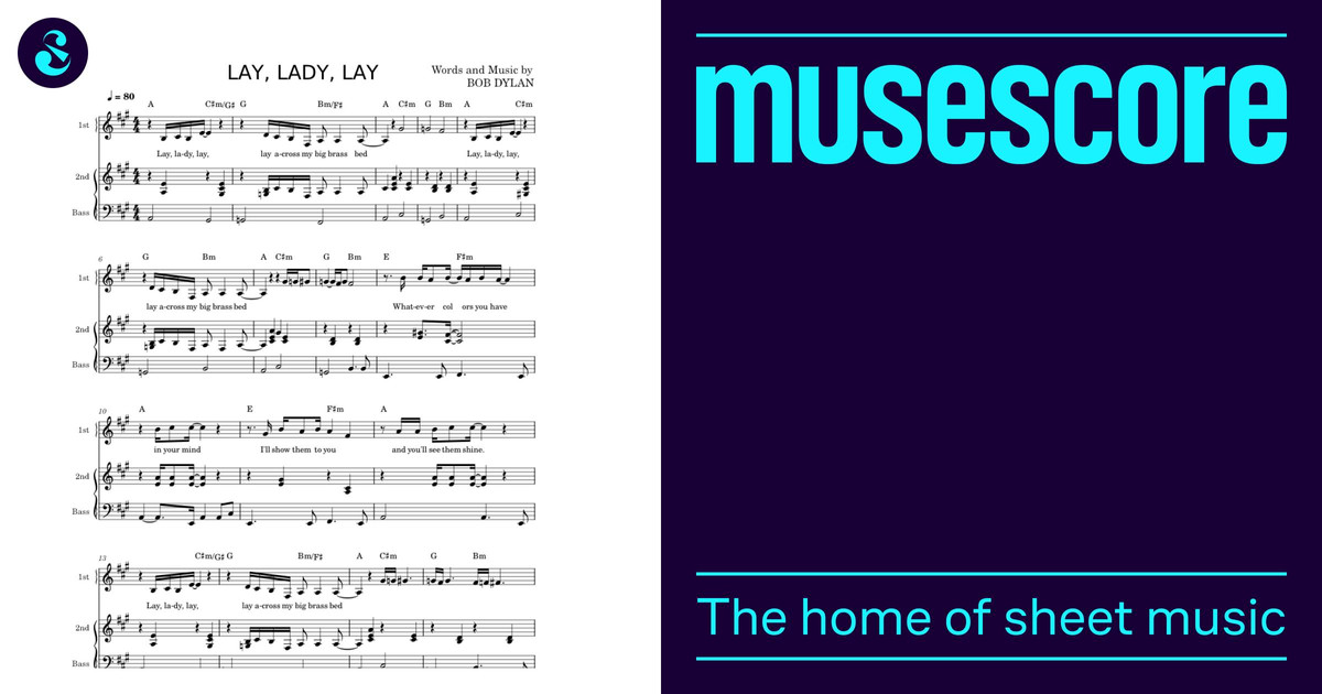 Lay, Lady, Lay All Parts Sheet Music for Accordion (Mixed Trio ...