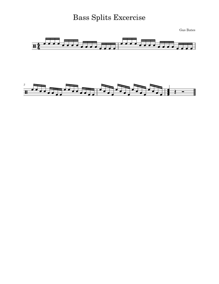 Bass Splits Excercise Sheet music for Bass drum (Solo) | Musescore.com