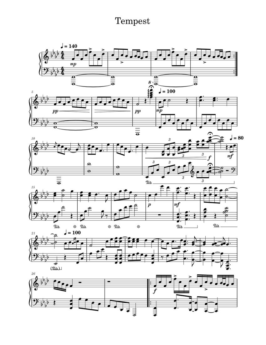 Tempest - P1 Sheet music for Piano (Solo) | Musescore.com