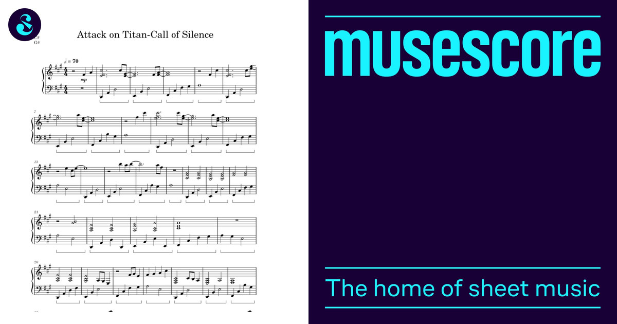 (Attack on Titan) Call of Silence Sheet Music for Piano (Solo) Easy ...
