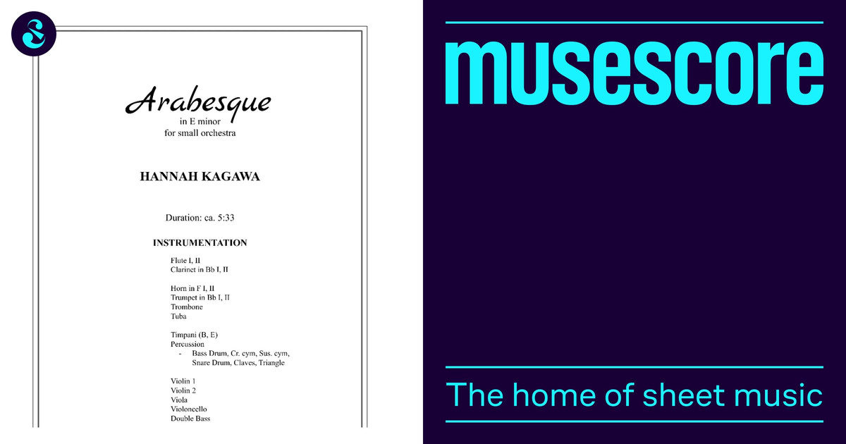 Arabesque for Orchestra op. 11 – Hannah Kagawa Sheet music for Trombone ...