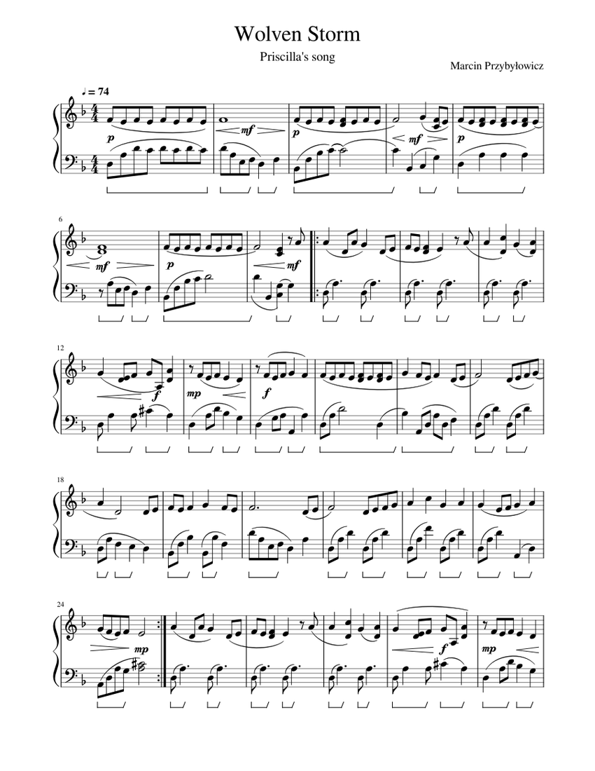 Wolven Storm Sheet music for Piano (Solo) Easy | Musescore.com