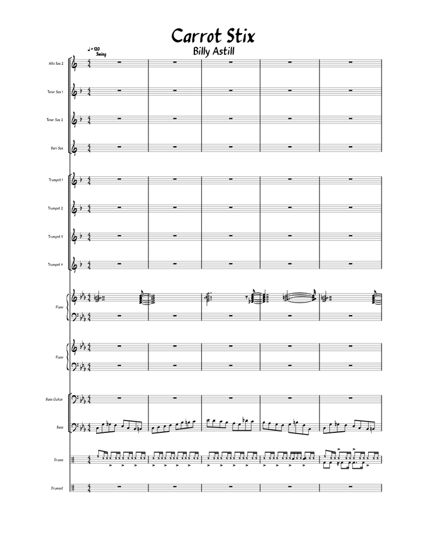 Carrot Stix Sheet music for Piano, Saxophone alto, Saxophone tenor ...