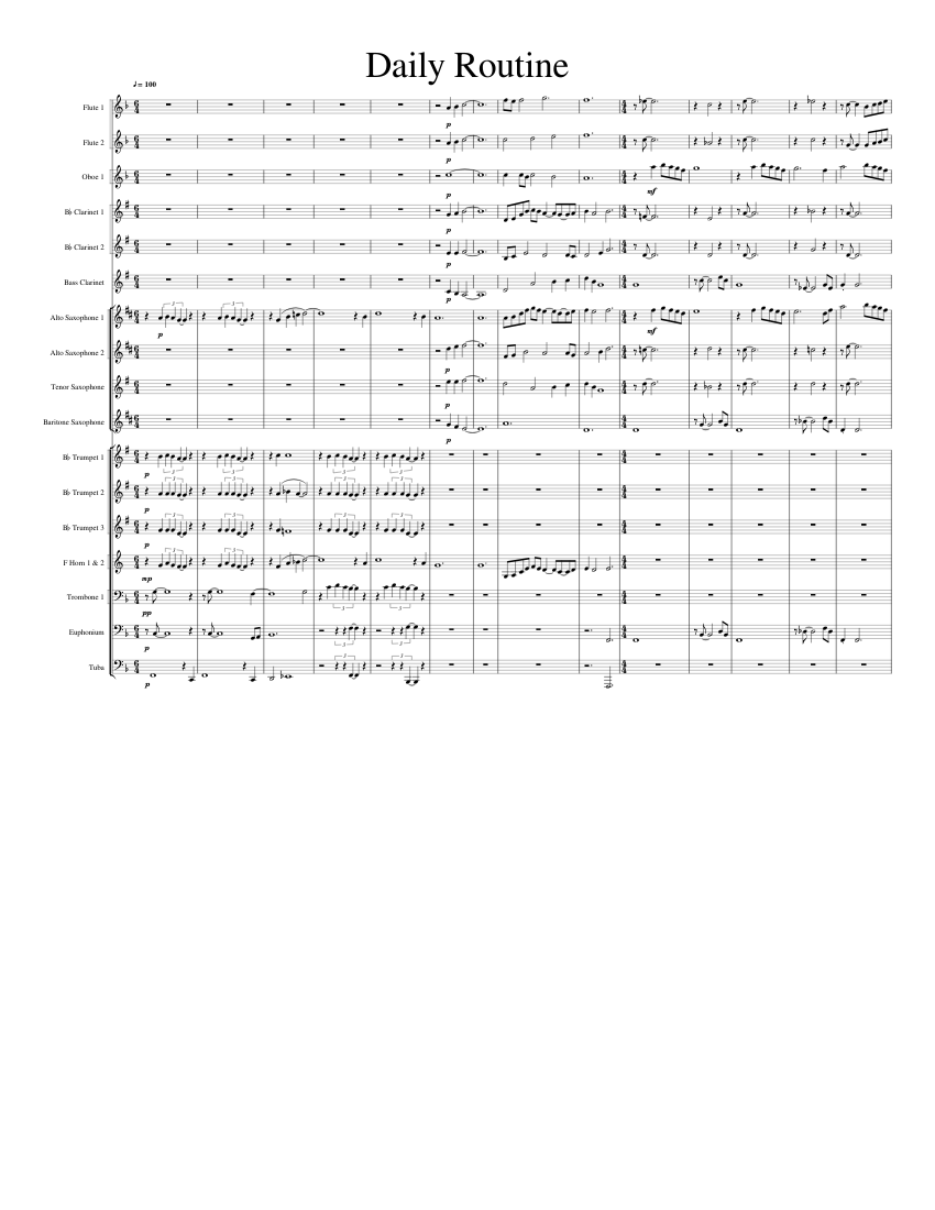 Daily Routine Sheet Music for Trombone, Euphonium, Tuba, Flute & more ...