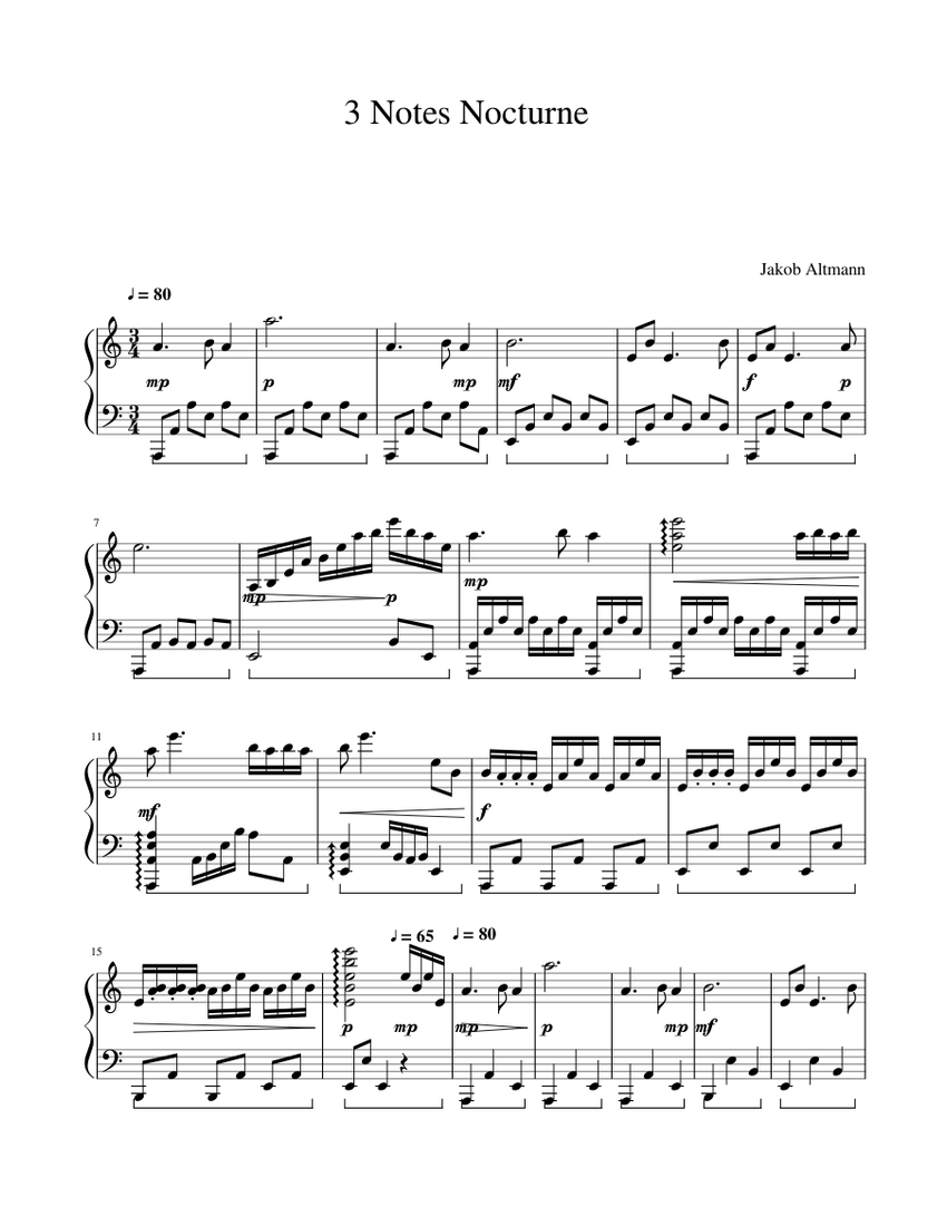3 Notes Challenge Sheet music for Piano (Solo) | Musescore.com