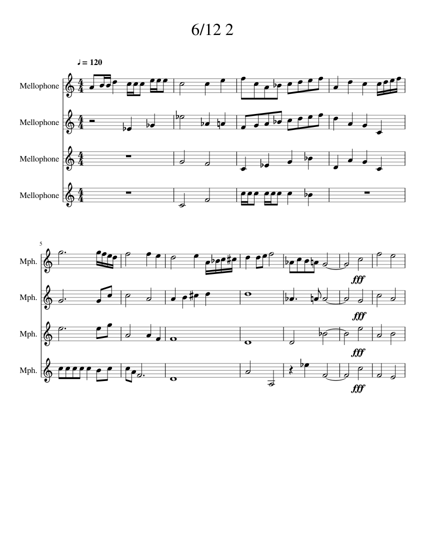 Mellophone DCI warmup / chorale Sheet Music for Mellophone (Mixed ...