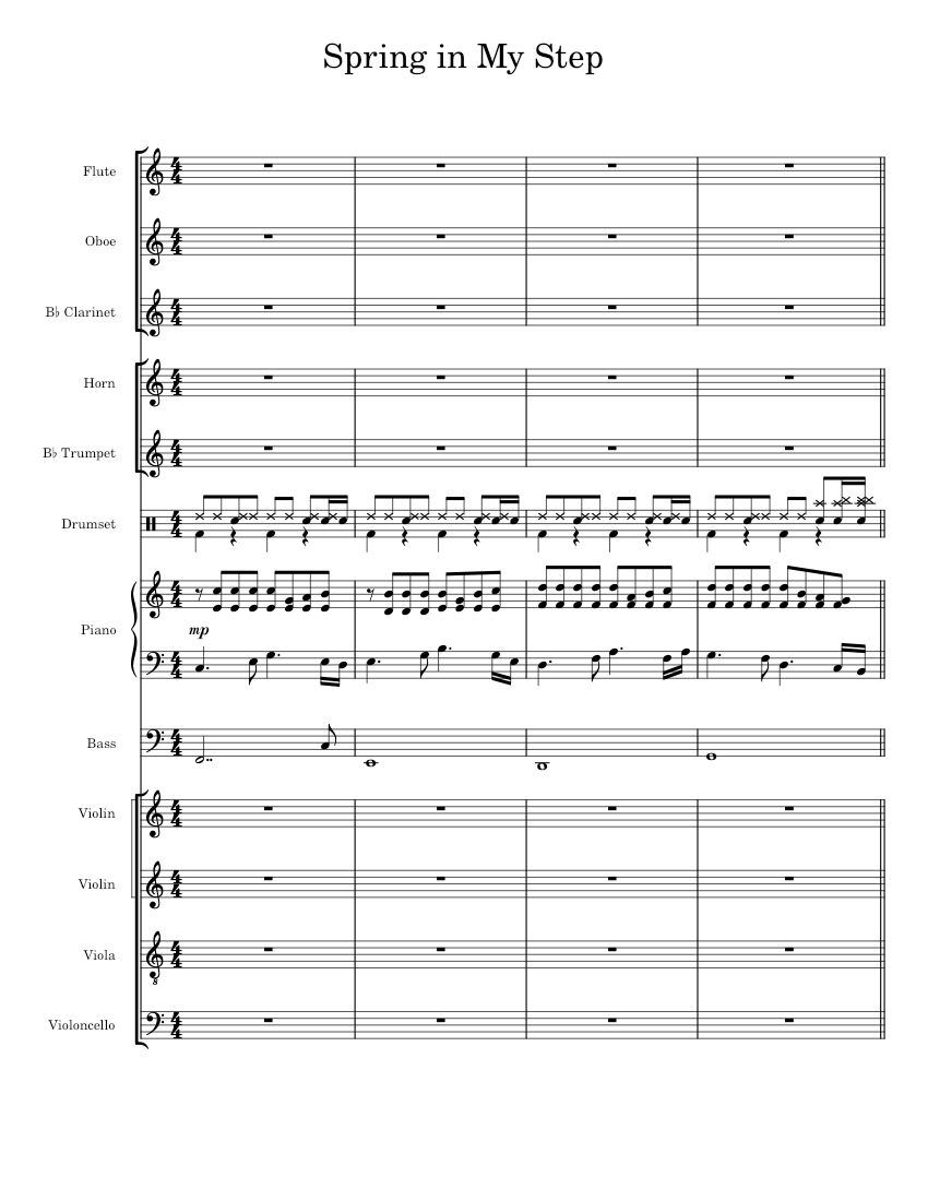 Spring in My Step - Dave Moorman Sheet Music for Piano, Bass voice ...