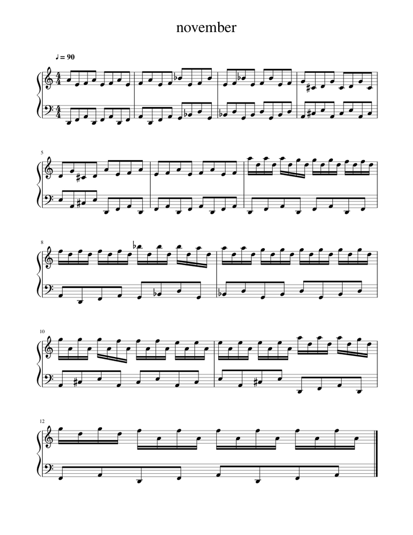 november Sheet music for Piano (Solo) | Musescore.com