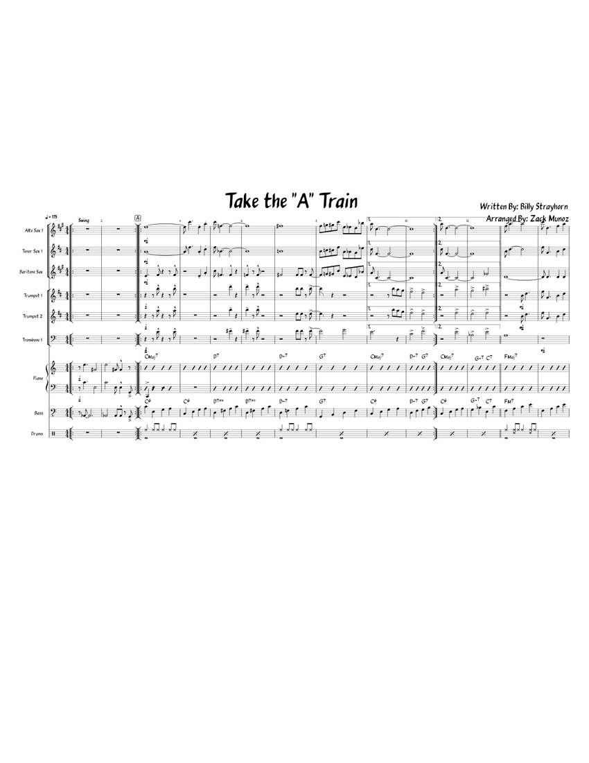 Take the A Train lil big band newest Sheet music for Piano, Trombone ...