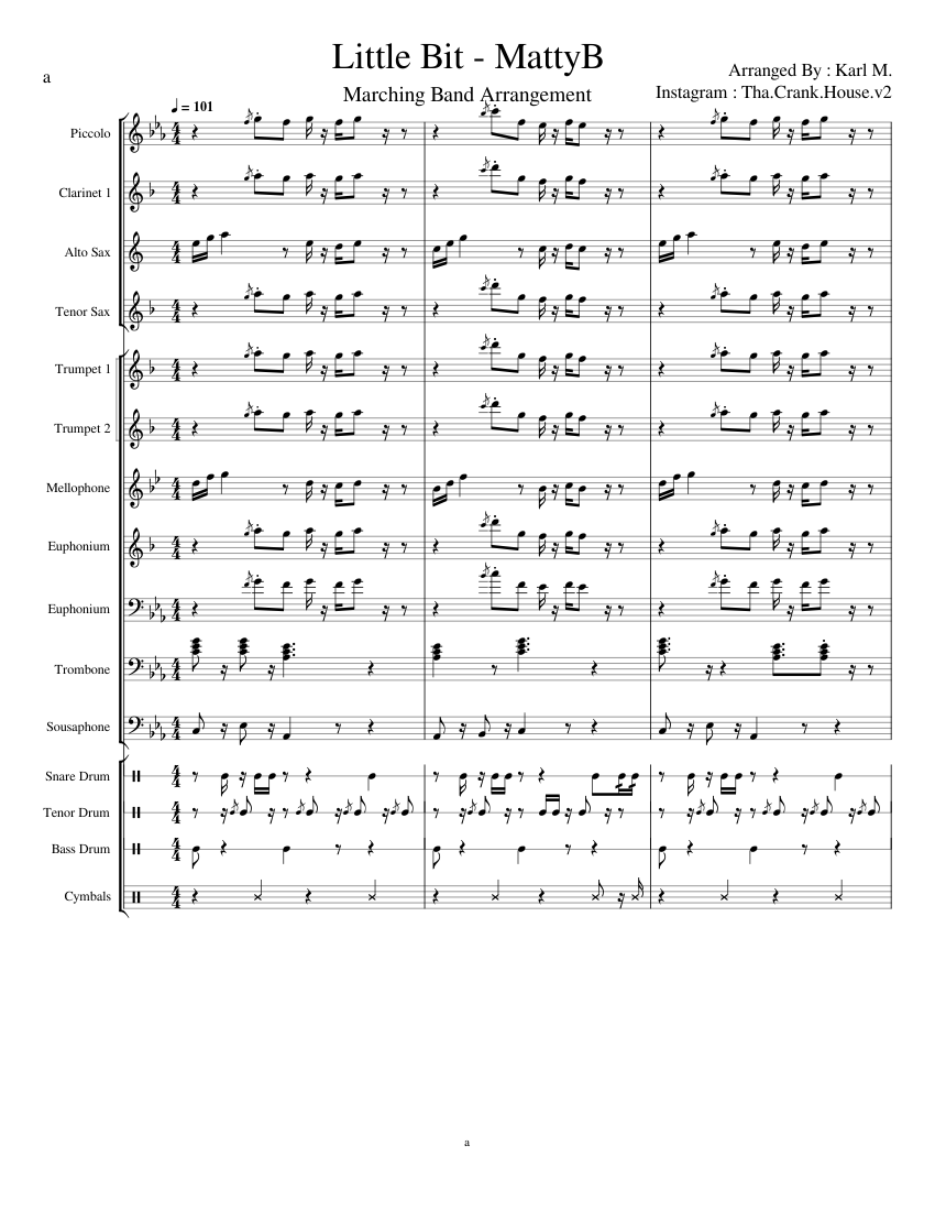 Little Bit – MattyBRaps Sheet music for Trombone, Euphonium, Mellophone ...