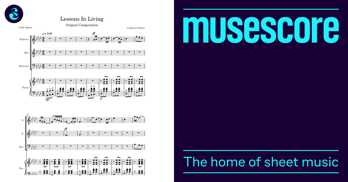 Lessons In Living Sheet music for Piano, Synthesizer (Mixed Quartet ...