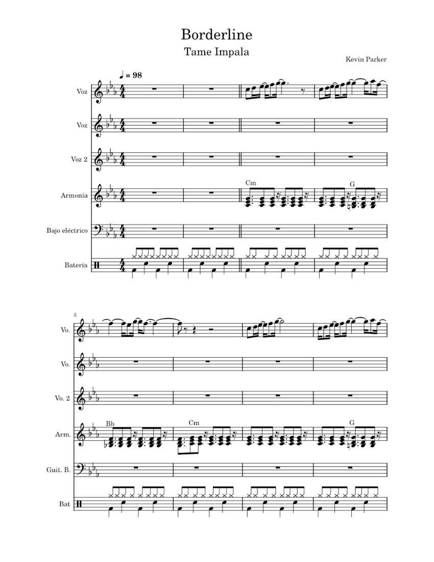 Borderline – Tame Impala v.2 Sheet music for Piano, Violin (Piano-Voice) | Musescore.com