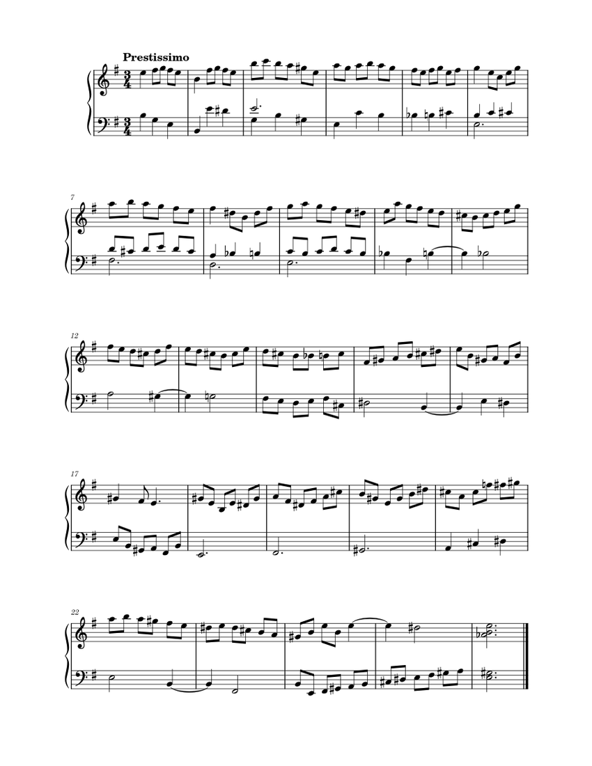 Little Prelude in E Minor Sheet music for Piano (Solo) Easy | Musescore.com