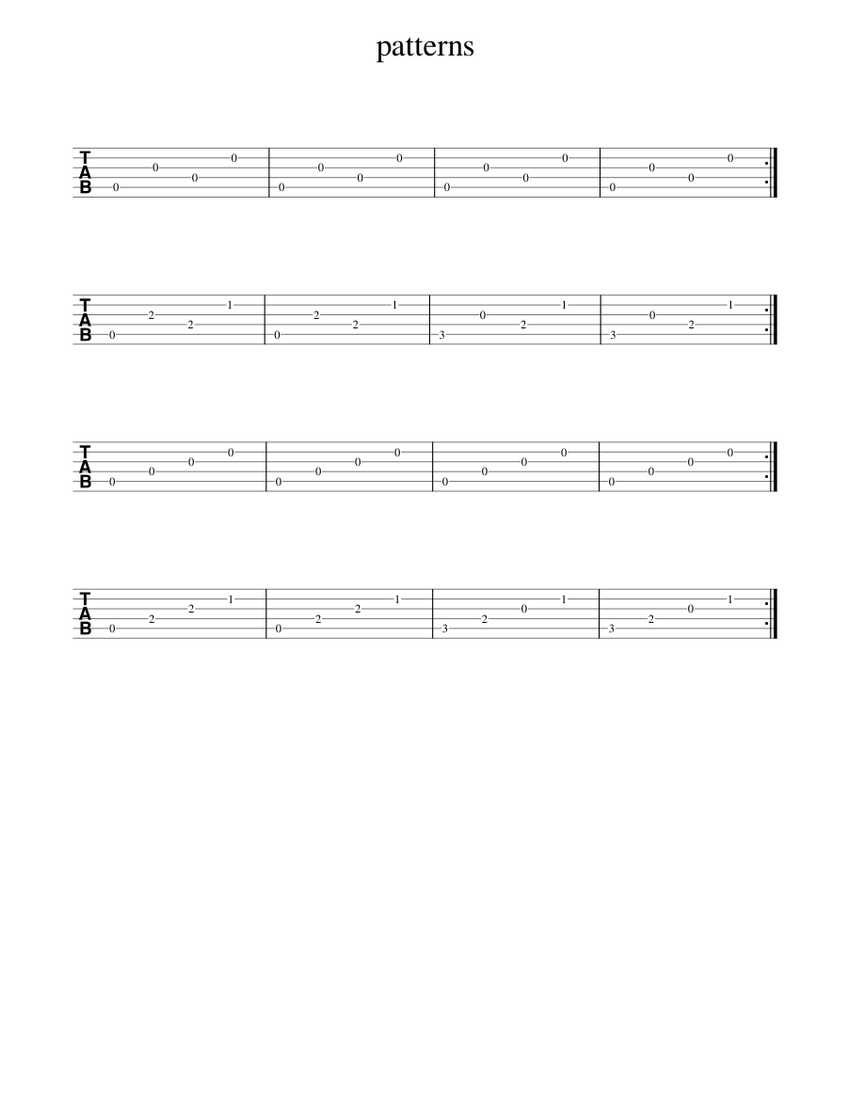 patterns Sheet music for Guitar (Solo) | Musescore.com