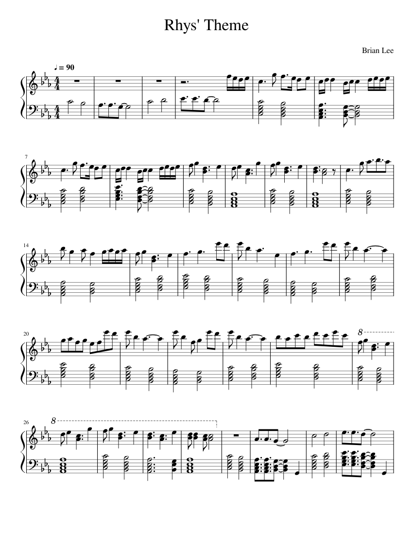 Rhys' Theme Sheet music for Piano (Solo) | Musescore.com