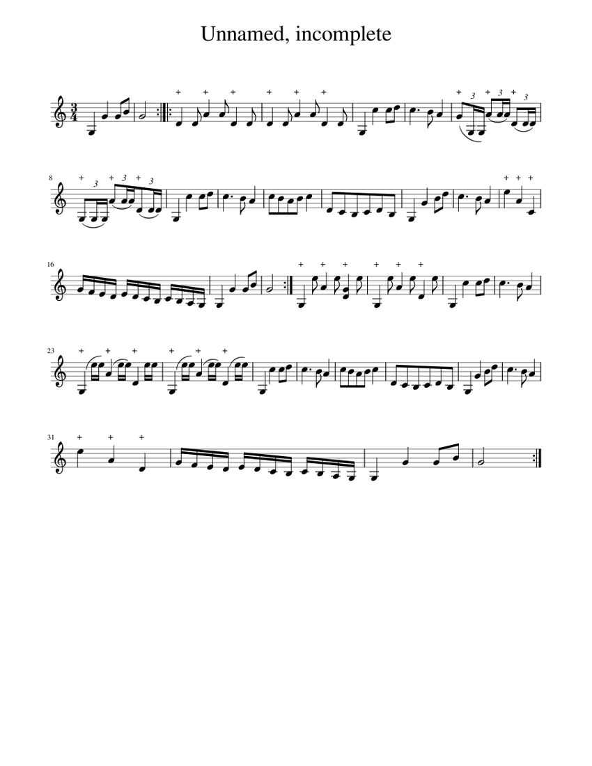 Unnamed, incomplete Sheet music for Piano (Solo) | Musescore.com