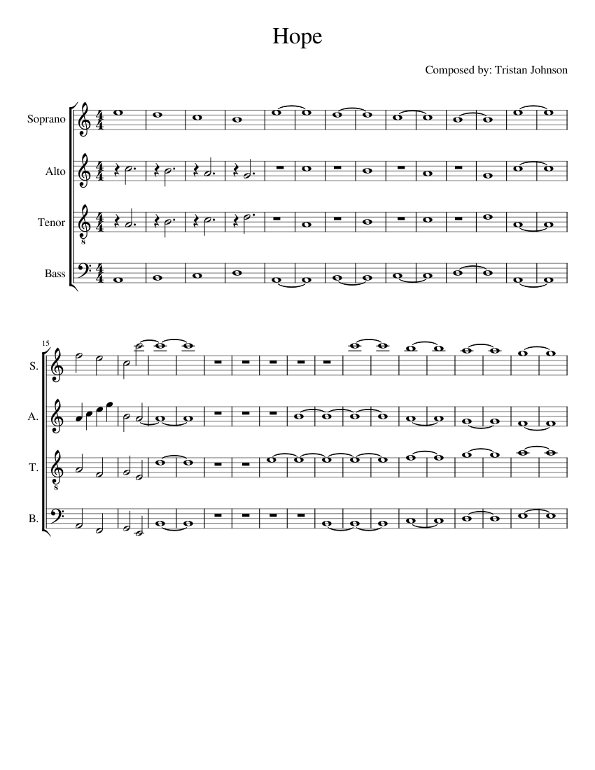 Hope Sheet music for Soprano, Alto, Tenor, Bass voice (Choral ...