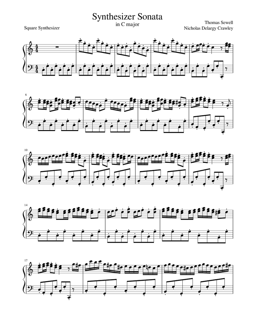 Synthesizer Sonata Sheet music for Synthesizer (Solo) | Musescore.com