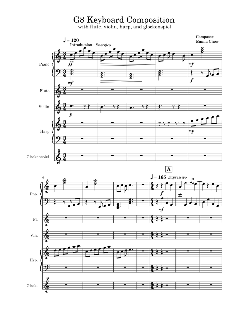 G8_Keyboard_Composition Sheet music for Piano, Flute, Glockenspiel ...