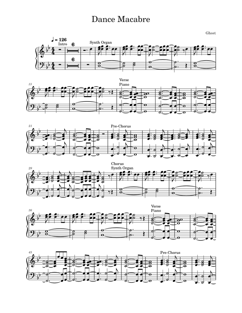 Dance macabre – Ghost Sheet music for Piano (Solo) | Musescore.com