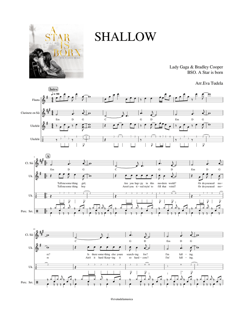 Shallow (from A Star Is Born) – Lady Gaga SHALLOW Sheet Music and Tab ...