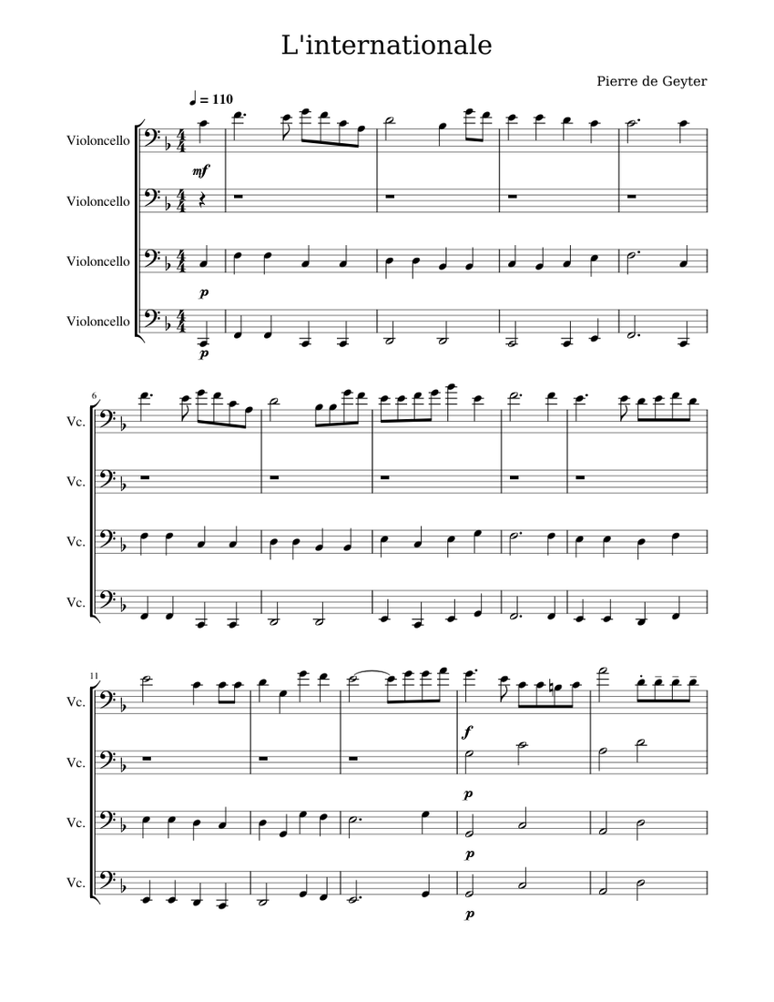 L'internationale - piano tutorial