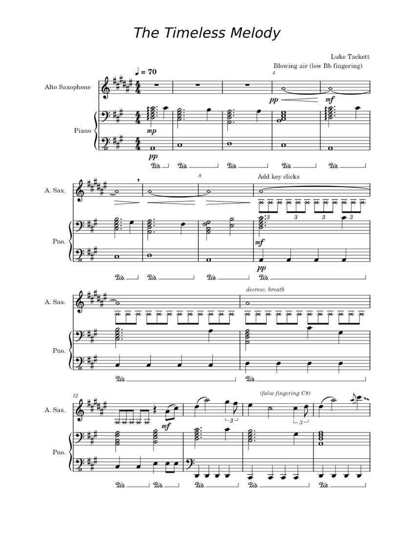 The Timeless Melody - piano tutorial