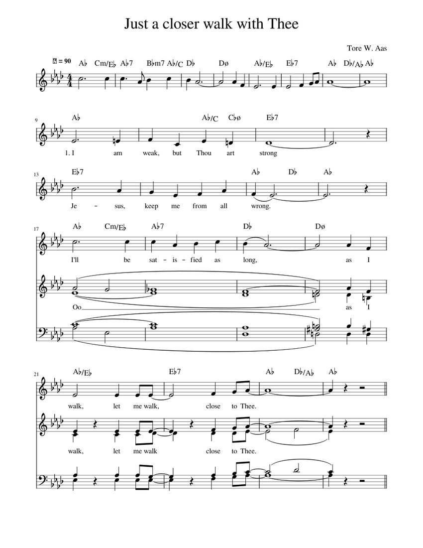 Just A Closer Walk With Thee – Tore W. Aas Sheet music for Piano ...