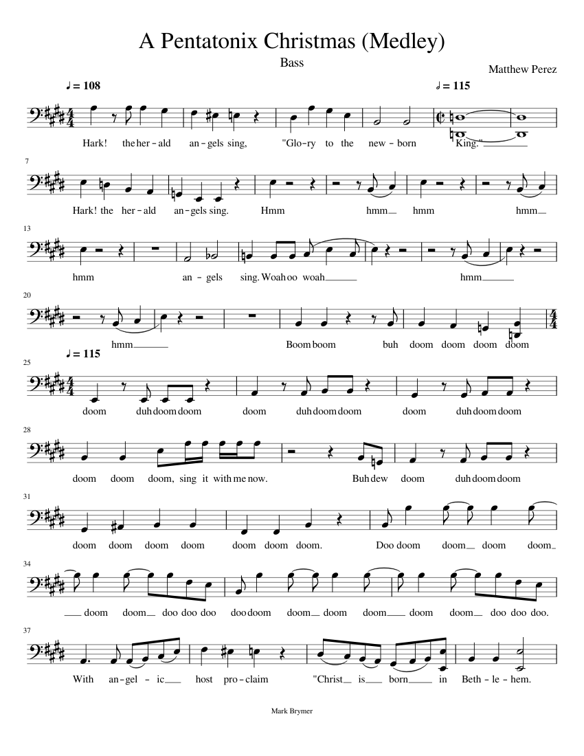 A Pentatonix Christmas (Medley) Sheet Music for Piano (Solo) easy ...