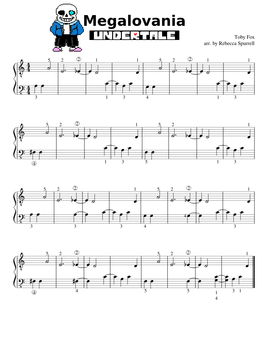 Megalovania – Toby Fox - Undertale (Very Easy Piano) Sheet Music for Piano (Solo) | MuseScore.com