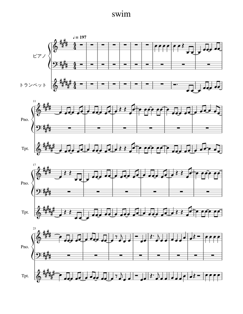 swin TP Sheet music for Piano, Trumpet other (Solo) | Musescore.com