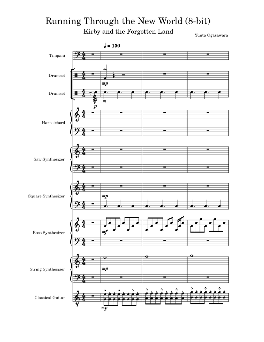 Running Through the New World – Yuuta Ogasawara (8-bit) Sheet music for ...