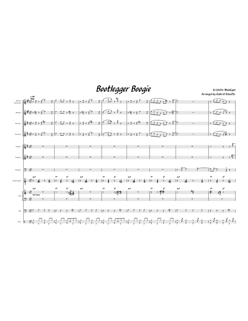 Bootlegger Boogie – Kristofer Maddigan Sheet Music with Chords for ...