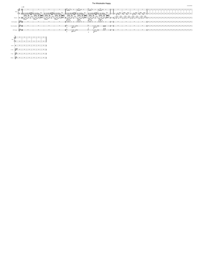 The Mistakable Happy Sheet music for Piano, Saxophone alto, Saxophone ...