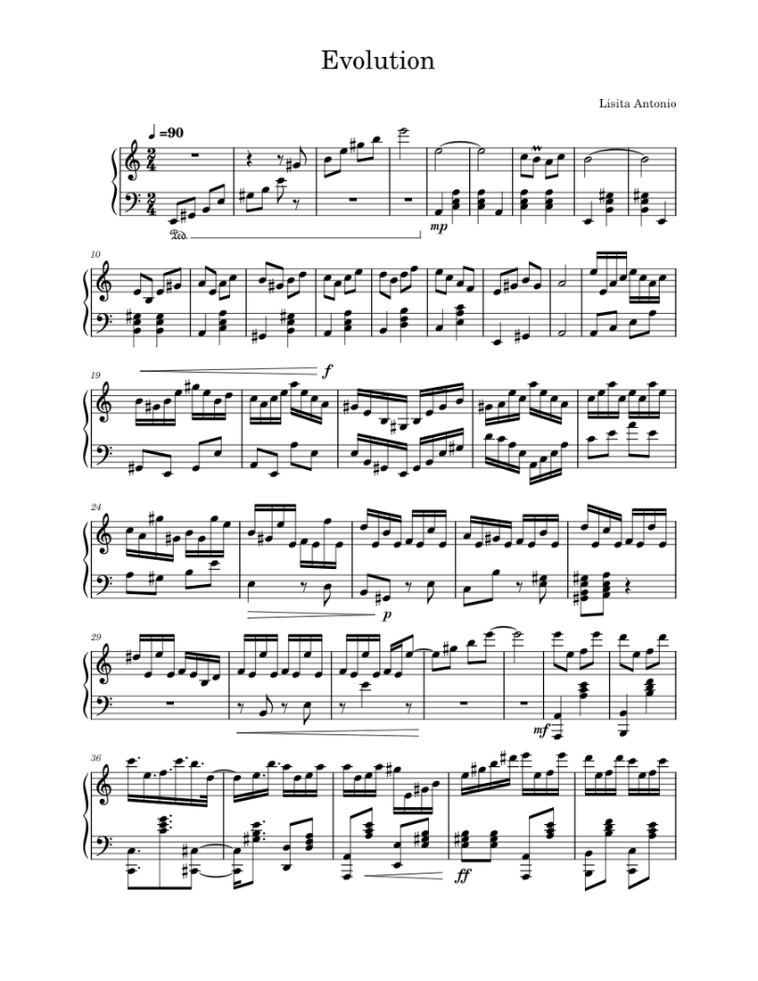 Evolution Sheet music for Piano (Solo) | Musescore.com
