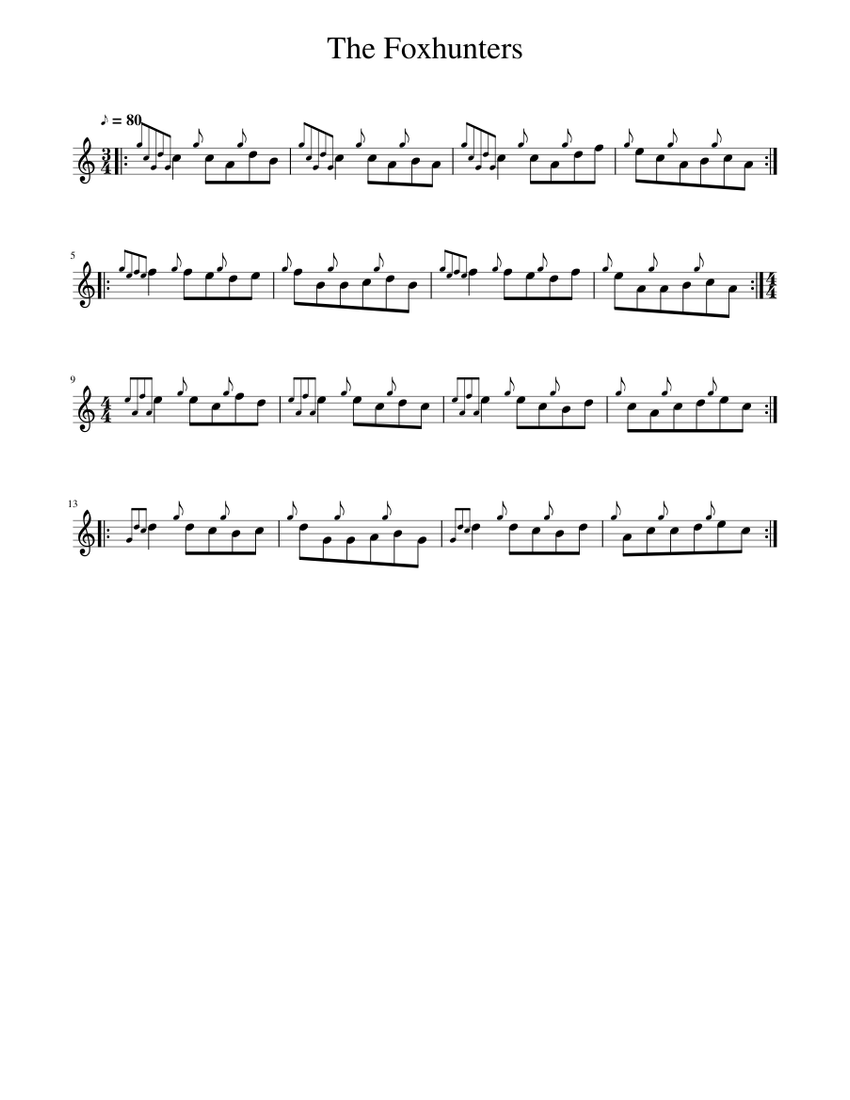The Foxhunters Sheet music for Piano (Solo) Easy | Musescore.com