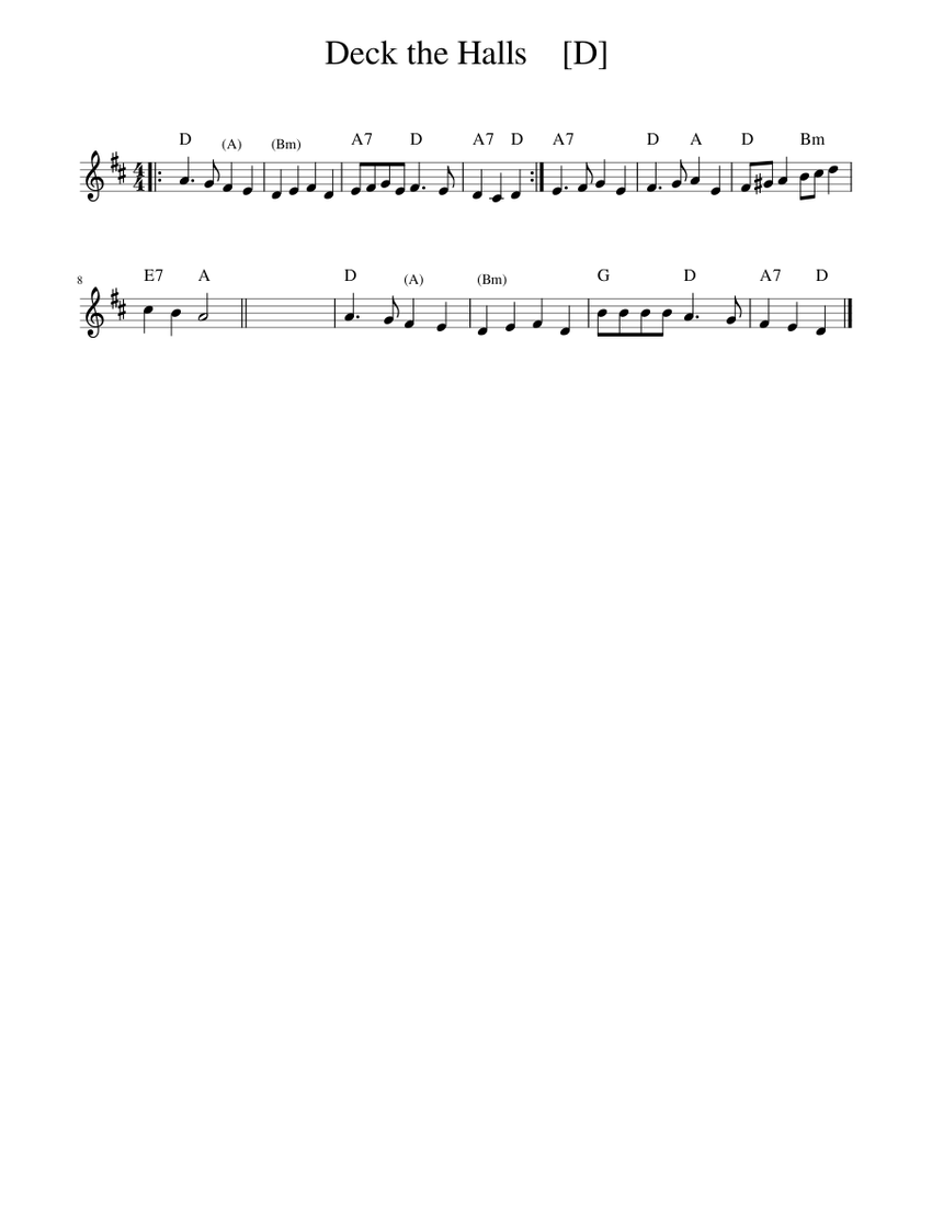 Deck the Halls Sheet music for Piano (Solo) Easy | Musescore.com
