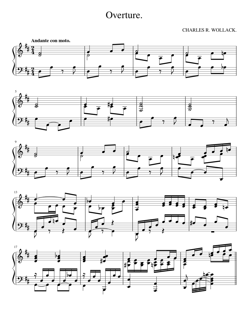 Overture. Sheet music for Piano (Solo) | Musescore.com