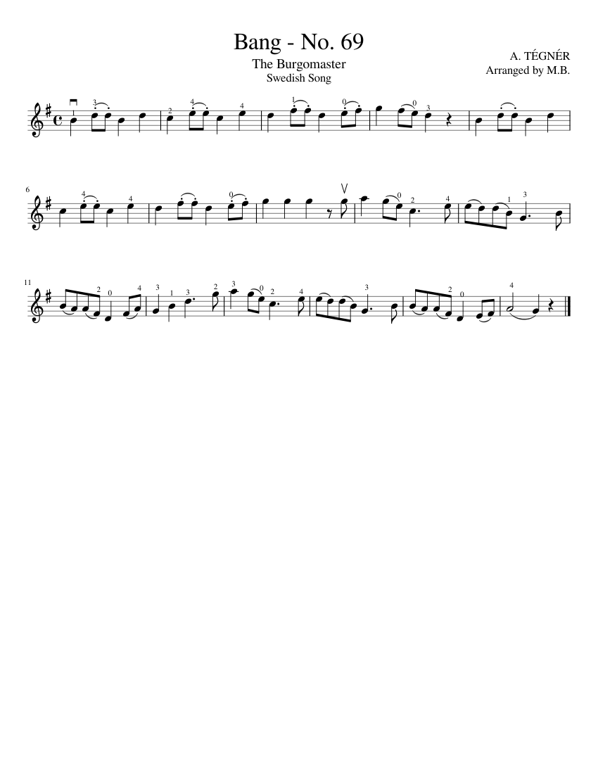 Bang No 69 Solo Sheet music for Violin (String Methods & Exercises ...