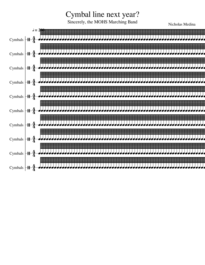 Cymbal line next year? Sheet music for Crash (Mixed Ensemble ...