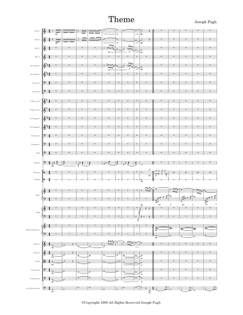 Theme_(Orchestra) Sheet music for Piano, Trombone, Tuba, Flute & more ...