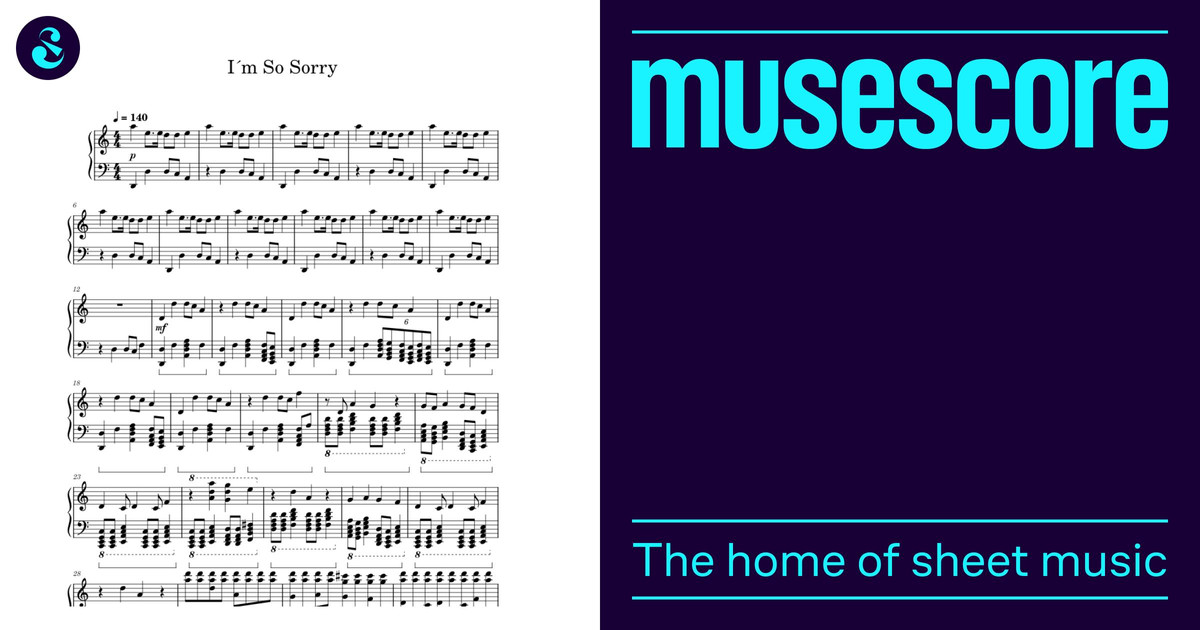 I'm so sorry – Imagine Dragons Sheet Music for Piano (Solo) | MuseScore.com